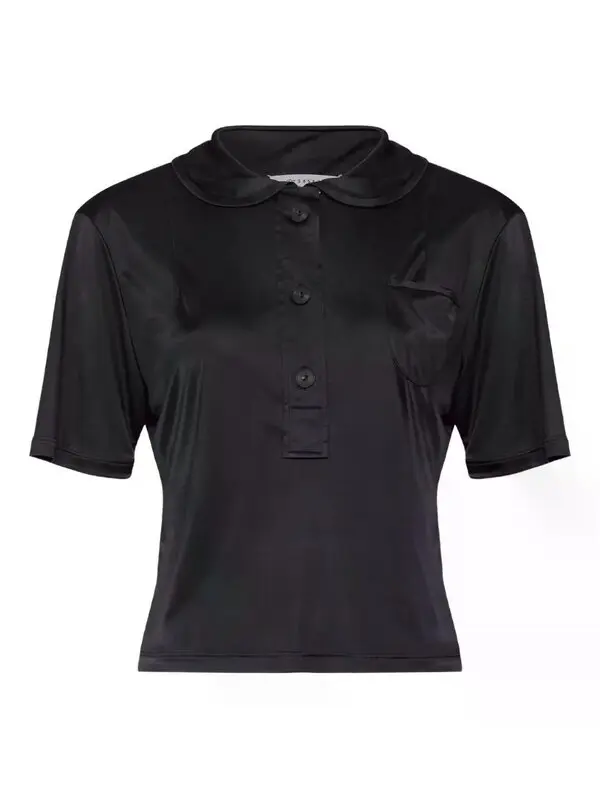 MAISON MARGIELA Satin Polo Shirt - Black