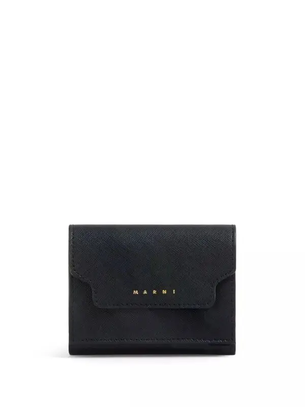 Marni Tri-fold Leather Wallet - Black