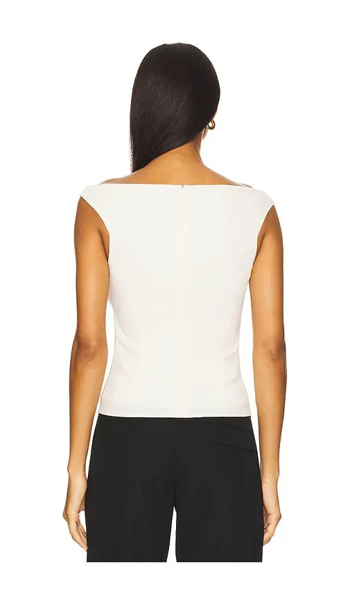ST. AGNI Slim Bateau Top - White