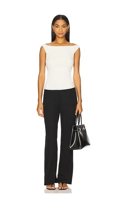 ST. AGNI Slim Bateau Top - White