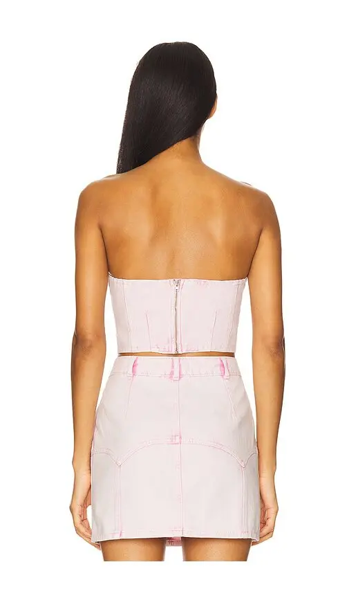 FLEUR DU MAL Colored Denim Bustier Top
