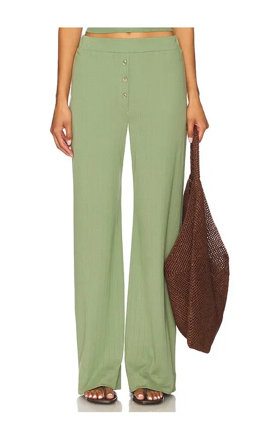 VIR VITA Pointelle Lounge Pant - Sage