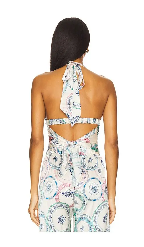 Misa Ora Halterneck Satin Top