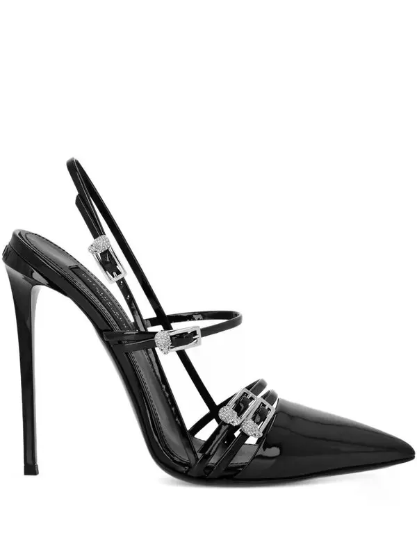 Philipp Plein Buckle-embellished Slingback Pumps - Black
