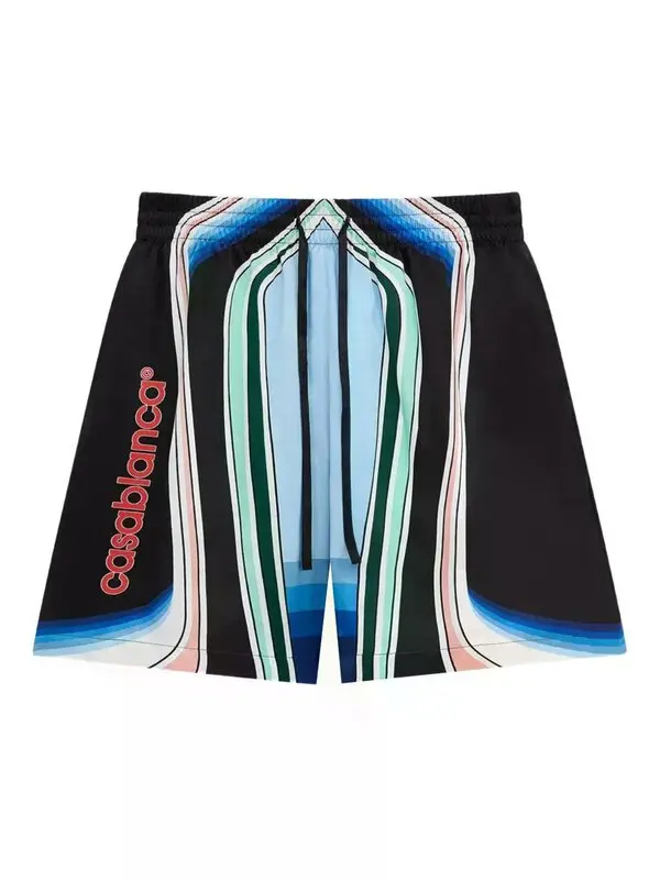 Casablanca Graphic Print Silk Shorts