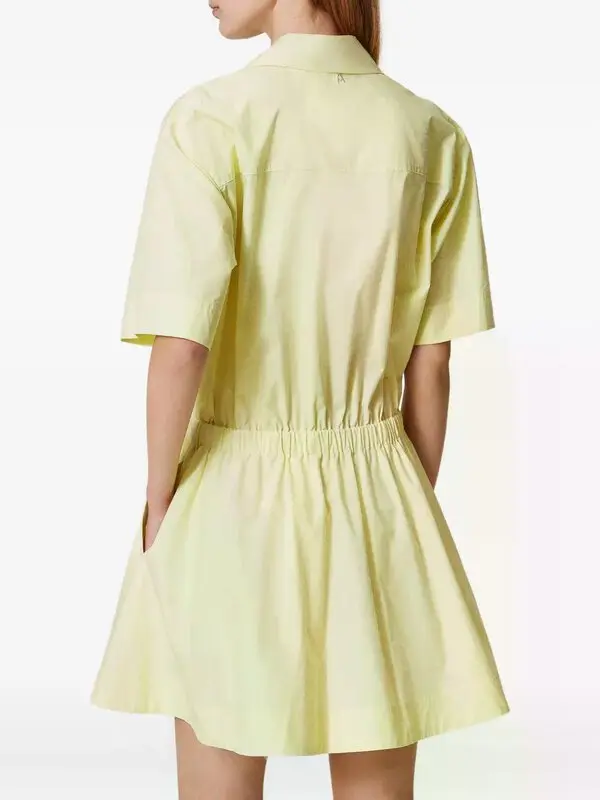 TWINSET Cotton Shirt Dress With Drawstring Waist