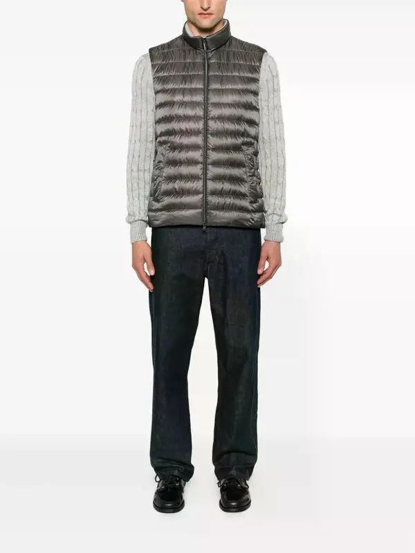 Herno Quilted Sleeveless Vest - Grey