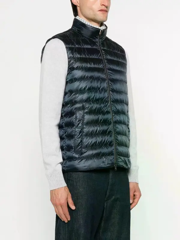 Herno Quilted Zip-front Gilet - Blue