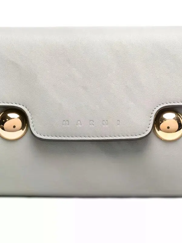 Marni Leather Crossbody Bag With Spherical Embellishments - Grey