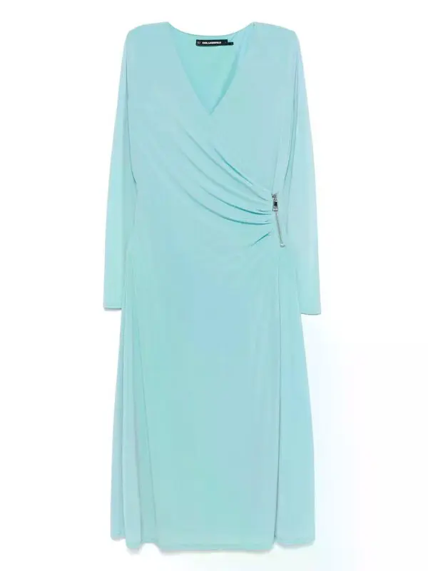 Karl Lagerfeld Zip-detail Wrap Dress - Blue