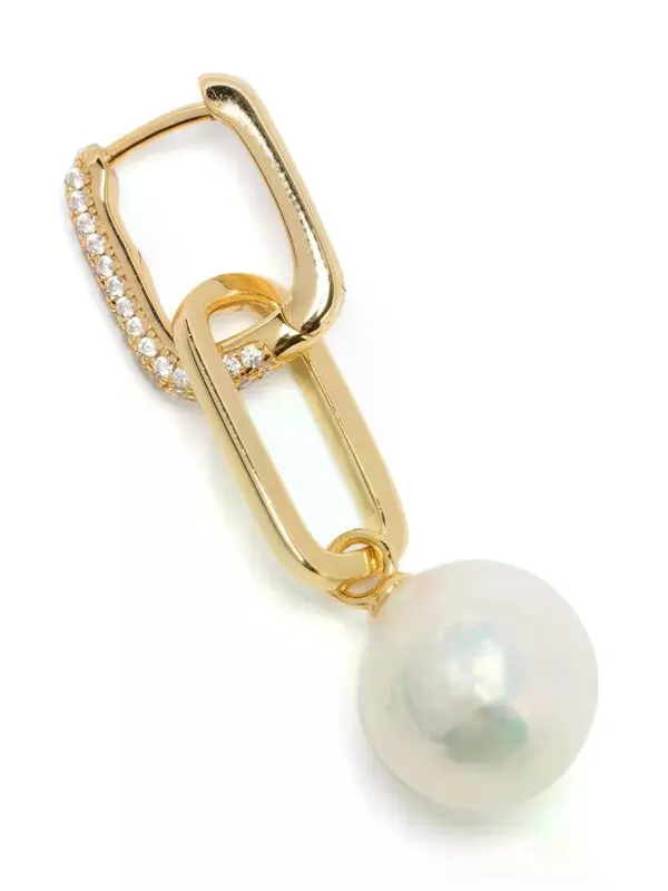 ESHVI Crystal Embellished Pearl Drop Earrings - Neutrals