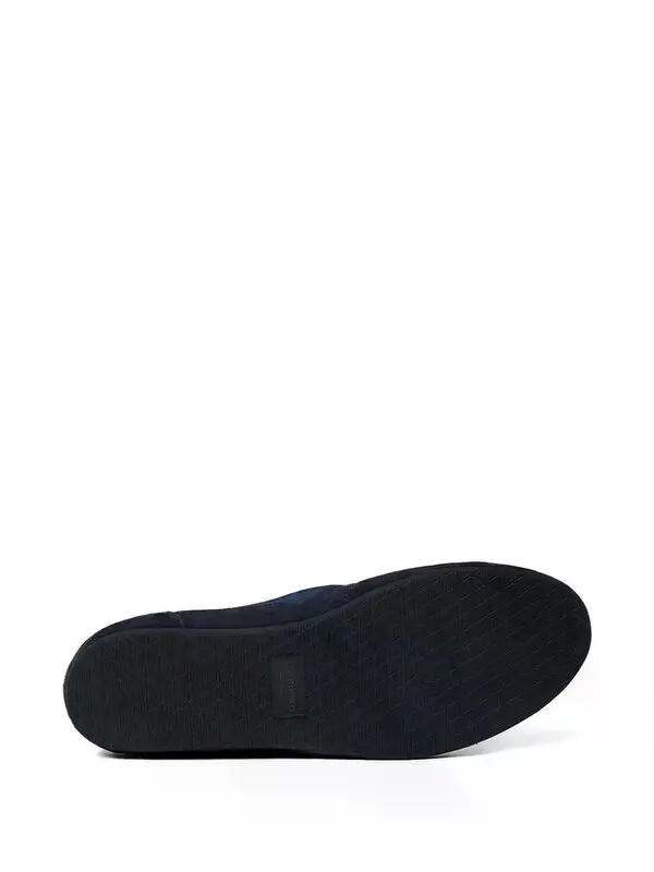 SCAROSSO Suede And Panelled Lace-up Sneakers - Blue
