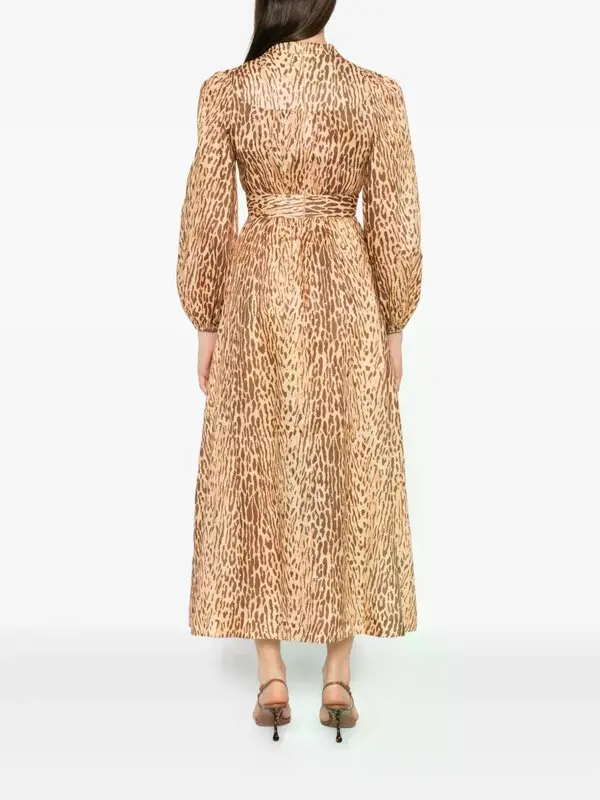 Zimmermann Leopard-print Button-front Dress - Neutrals