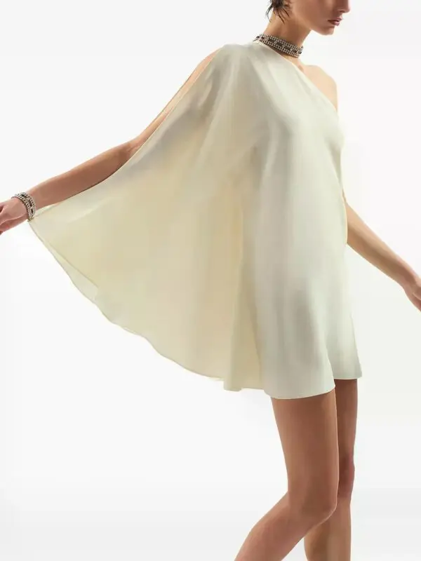 TALLER MARMO One-shoulder Cape Sleeve Mini Dress
