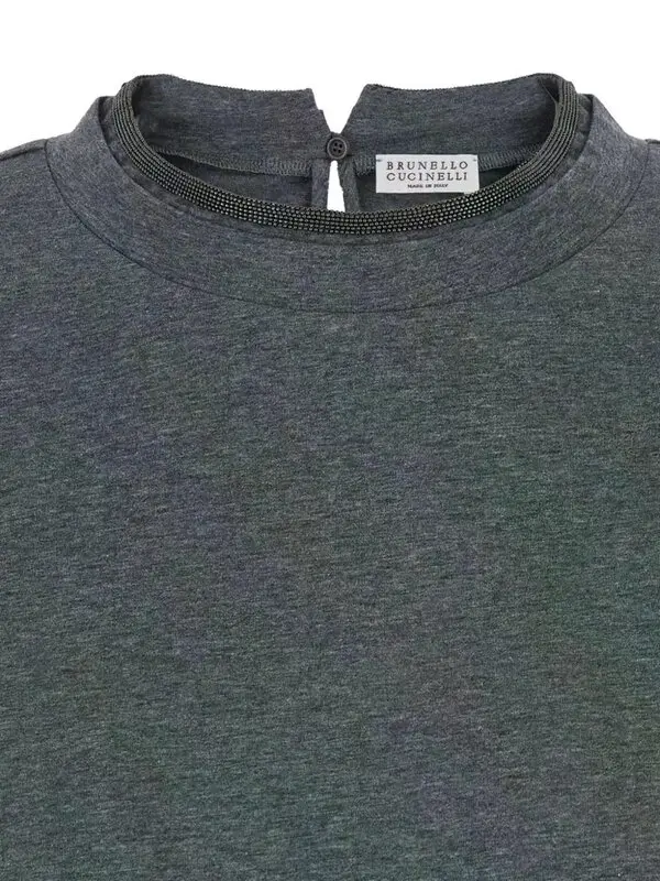 Brunello Cucinelli Mélange Crew Neck T-shirt With Keyhole Detail