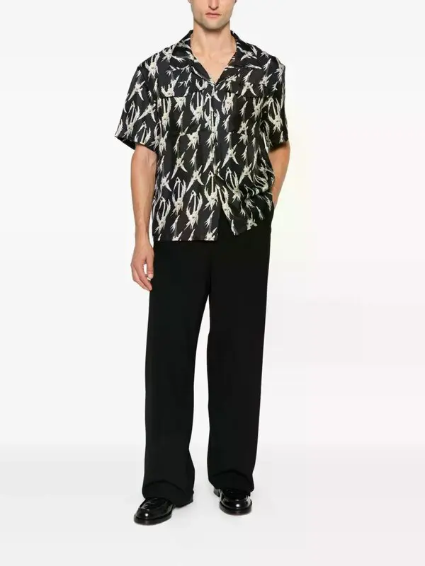 John Richmond Guitar-print Short-sleeves Shirt - Black