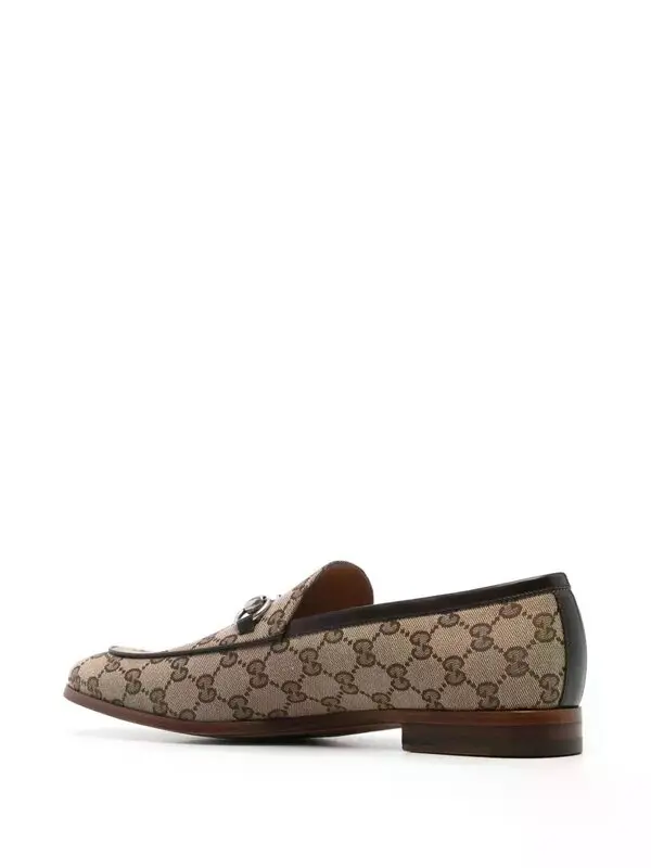 Gucci Horsebit Gg Canvas Loafers
