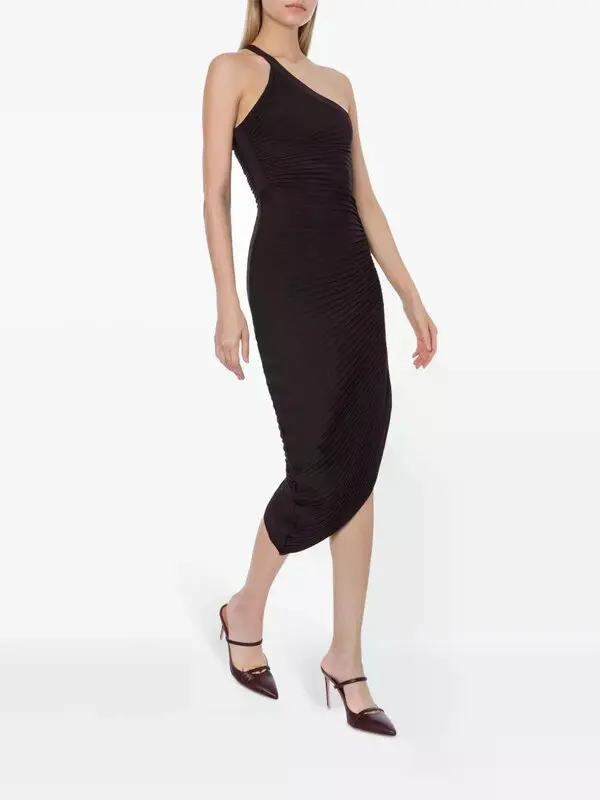 Philosophy Di Lorenzo Serafini Asymmetric Ruched One-shoulder Dress