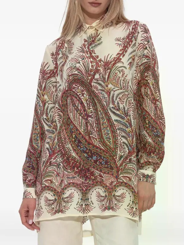 Etro Paisley Print Long Sleeve Shirt - Neutrals
