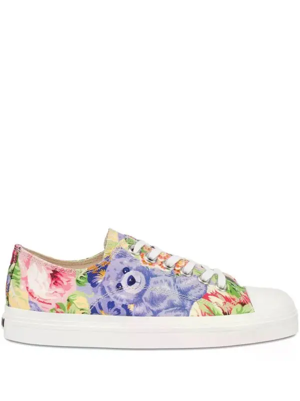 Moschino Teddy Bear Print Lace-up Sneakers - Blue