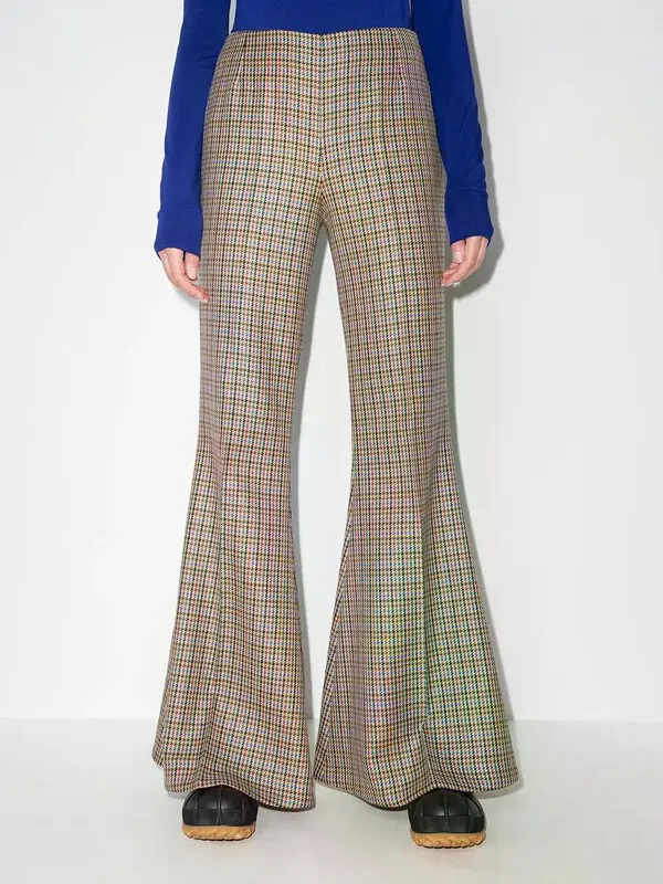 Stella McCartney Houndstooth Pattern Flared Trousers