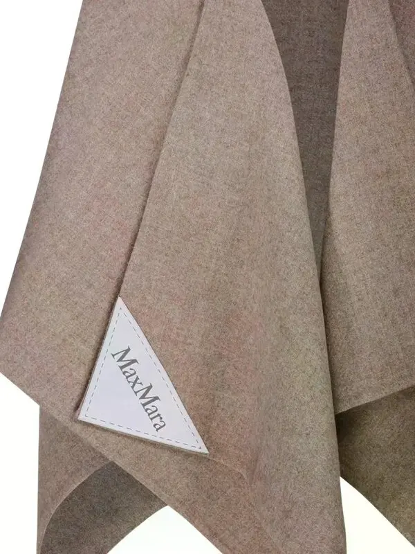 Max Mara Logo-patch Asymmetric Cape - Neutrals