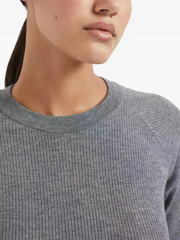 Brunello Cucinelli Ribbed Speckle-knit Top