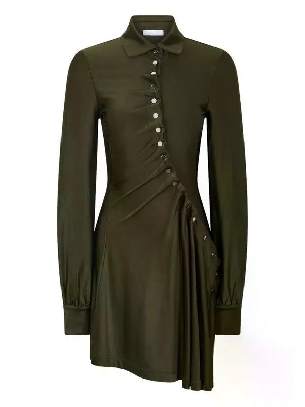 Rabanne Button-embellished Draped Dress - Green