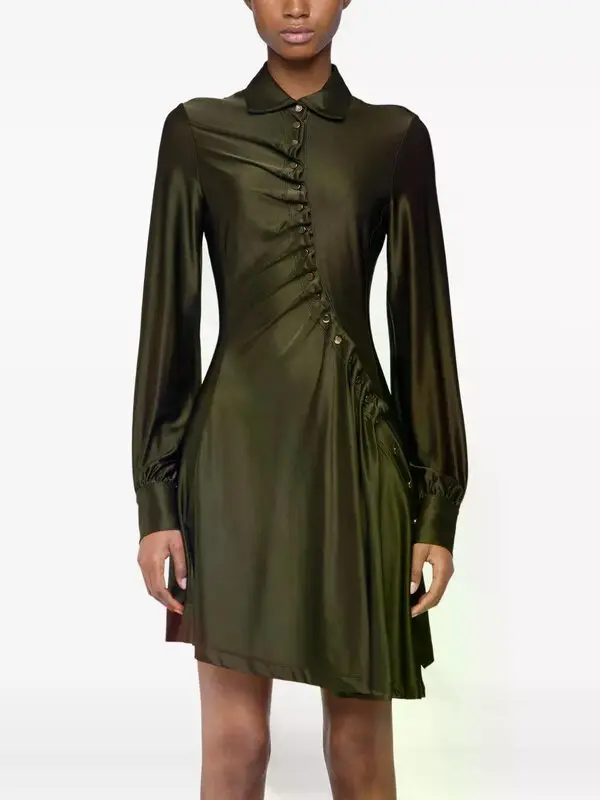 Rabanne Button-embellished Draped Dress - Green