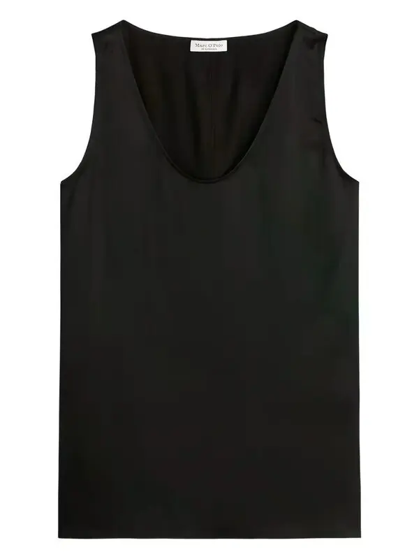 Marc O'polo Sleeveless Satin-effect Tank Top With Wide Straps