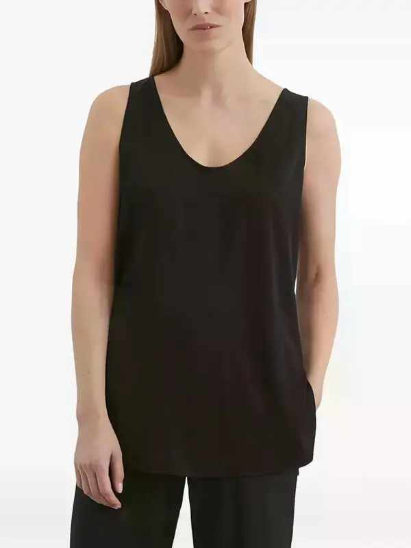 Marc O'polo Sleeveless Satin-effect Tank Top With Wide Straps