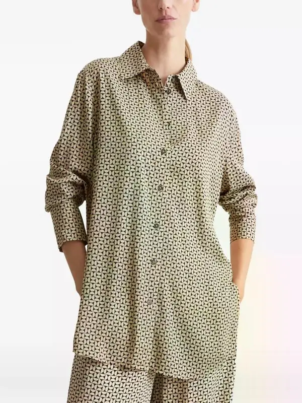 Marc O'polo Geometric Print Button-up Shirt - Neutrals