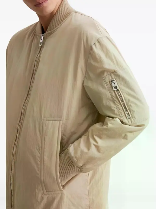 Marc O'polo Zip-up Bomber Jacket With Ribbed Cuffs