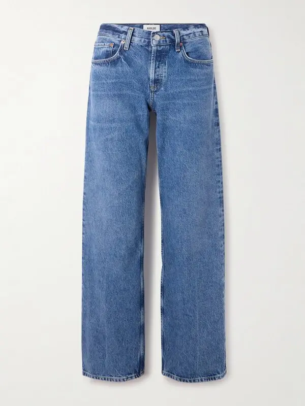 AGOLDE Low-rise Loose Distressed Straight-leg Jeans