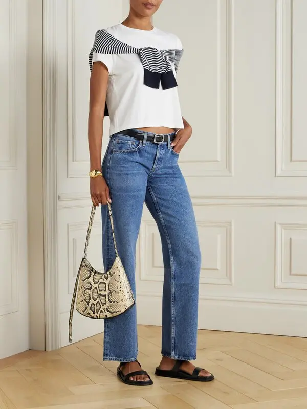 AGOLDE Low-rise Loose Distressed Straight-leg Jeans