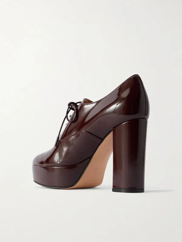 GIANVITO ROSSI Patent Leather Platform Oxford Pumps