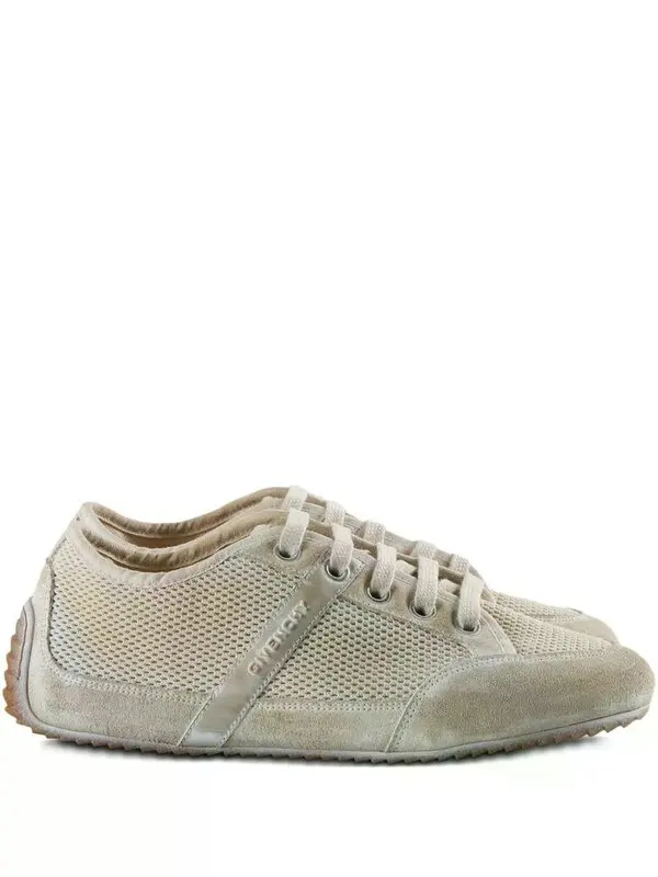 Givenchy Beige Suede And Mesh Panelled Sneakers - Neutrals