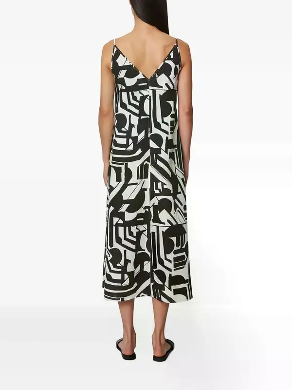 Marc O'polo Abstract Print V-neck Midi Dress