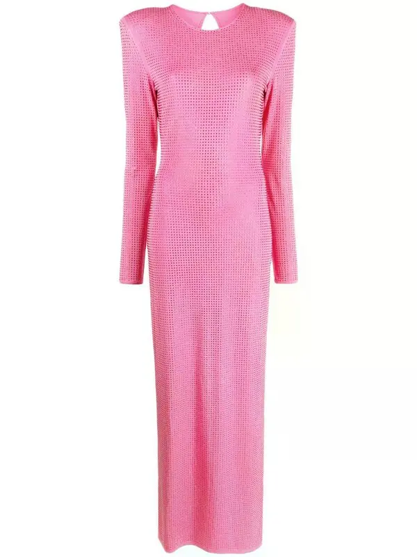 ROTATE BY BIRGER CHRISTENSEN Crystal-embellished Open-back Gown - Pink