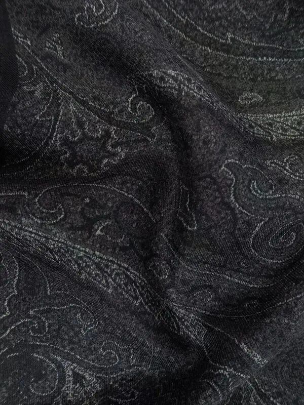 Etro Paisley-print Frayed-edge Scarf - Grey