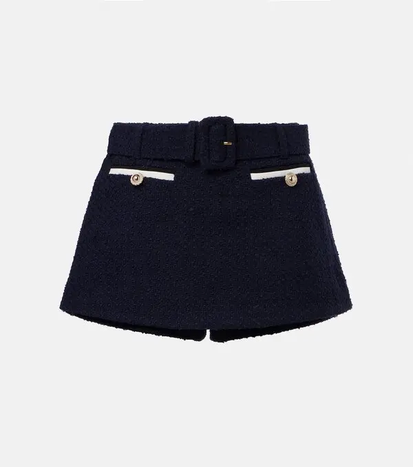 SELF-PORTRAIT Belted Boucle Skort