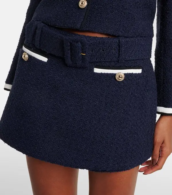 SELF-PORTRAIT Belted Boucle Skort