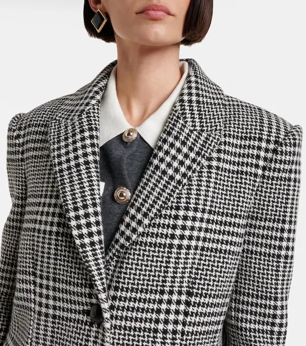 SELF-PORTRAIT Houndstooth Oversized Blazer