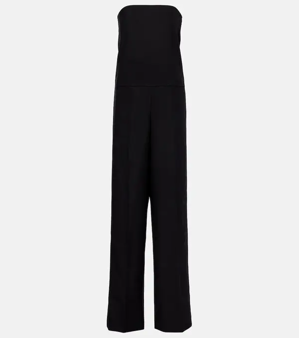 Stella McCartney Strapless Wool Jumpsuit - Black