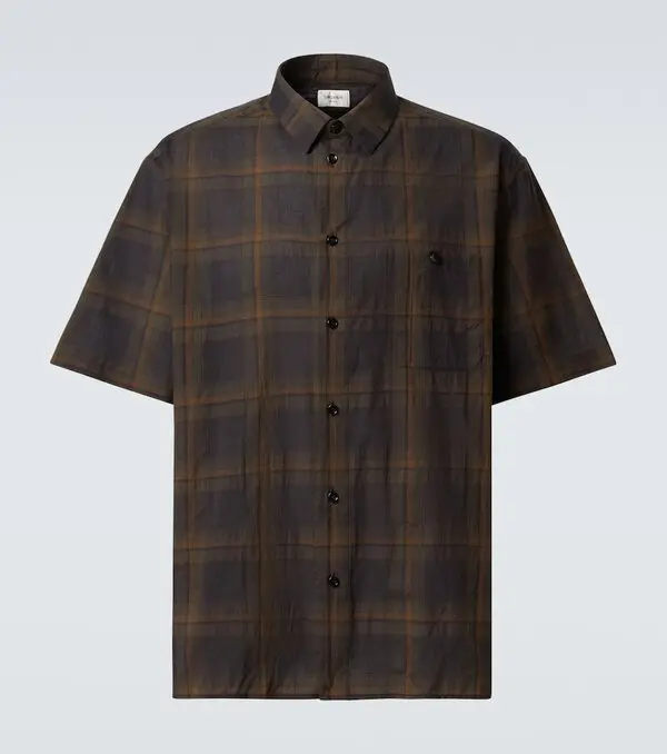 Saint Laurent Tartan Checked Cotton Voile Shirt