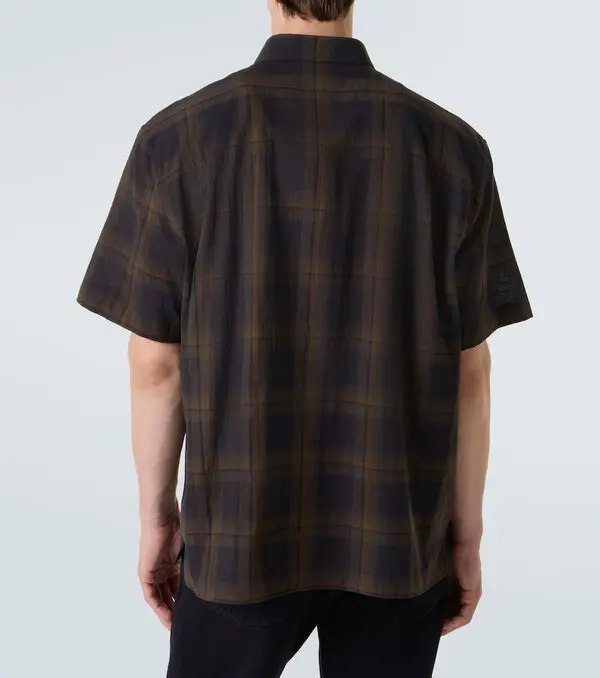 Saint Laurent Tartan Checked Cotton Voile Shirt