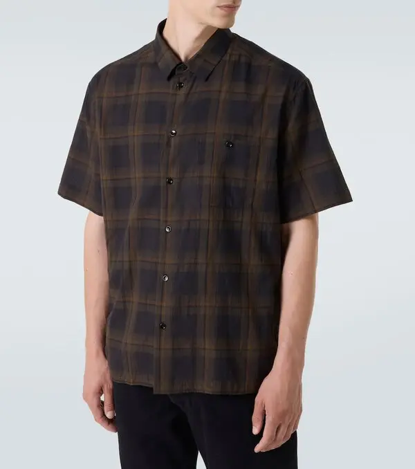 Saint Laurent Tartan Checked Cotton Voile Shirt