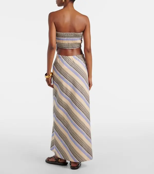 Faithfull The Brand Antibes Striped Cotton And Linen Top