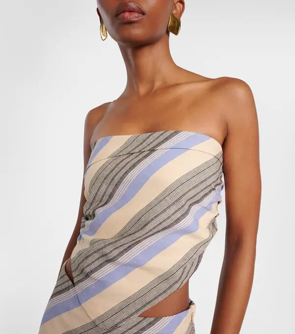 Faithfull The Brand Antibes Striped Cotton And Linen Top