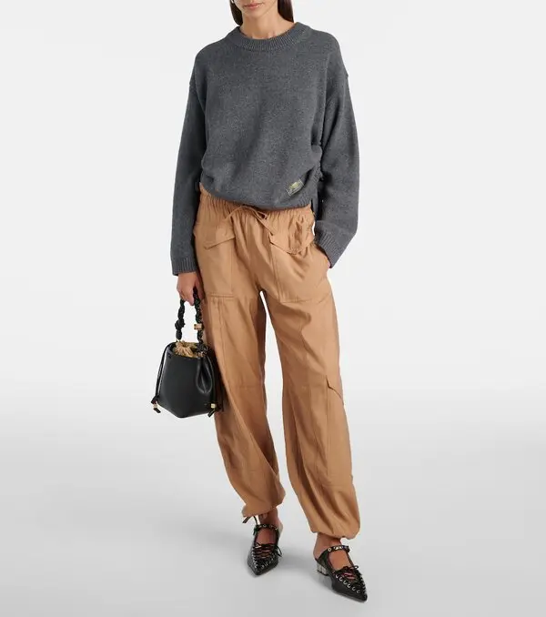 GANNI Logo Wool-blend Sweater